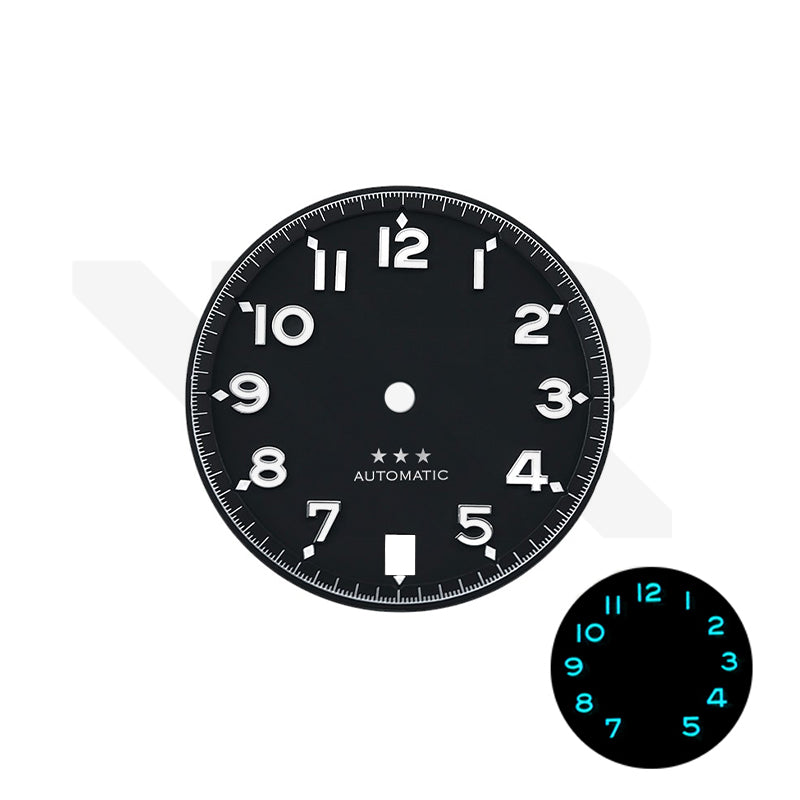 Matte Pilot Dial for Seiko Mod: Black with Silver Indices – WR Accessories